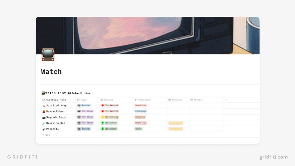The Best Notion Movie TV Anime Watch List Templates Gridfiti