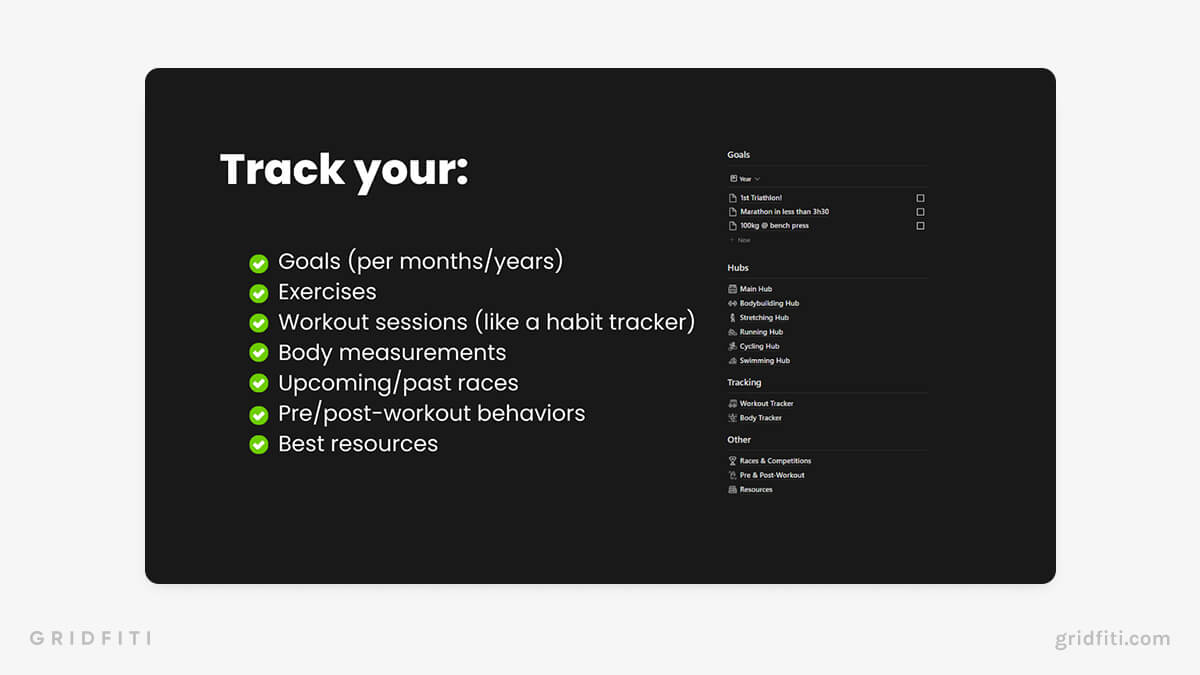 The Best Notion Workout Templates For Your Fitness Health Gridfiti