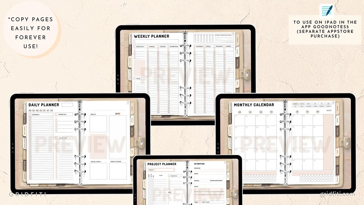 The 15 Best GoodNotes Digital Planner Templates For Your IPad Gridfiti