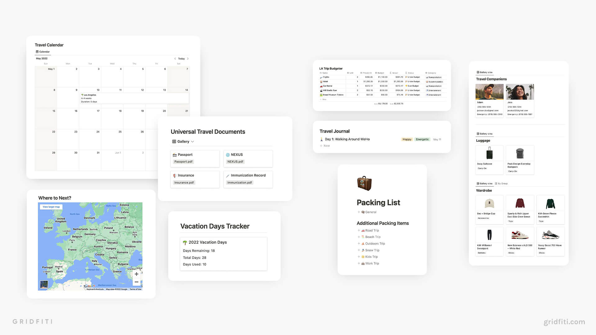 The Best Notion Travel Templates To Plan Your Trip Itinerary Gridfiti