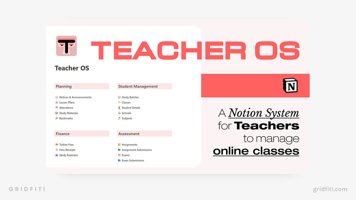 10 Robust Notion Templates For Teachers Educators Gridfiti