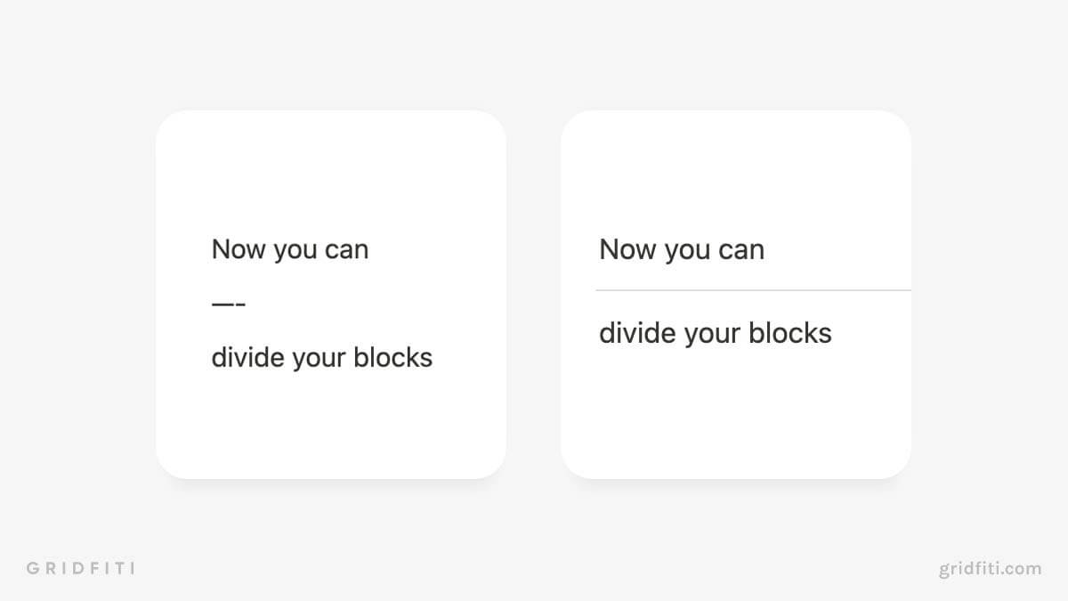 Notion Dividers A Full Guide On Horizontal Vertical Dividers Gridfiti