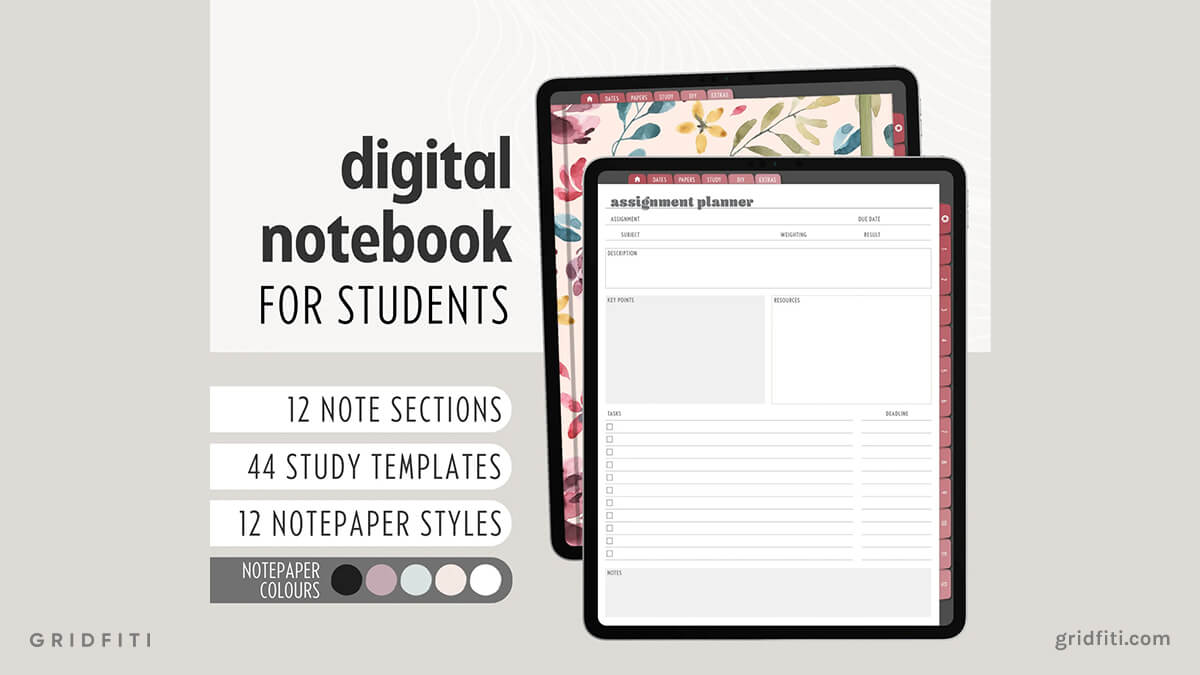 12 GoodNotes Student Templates Planners Note Taking More 