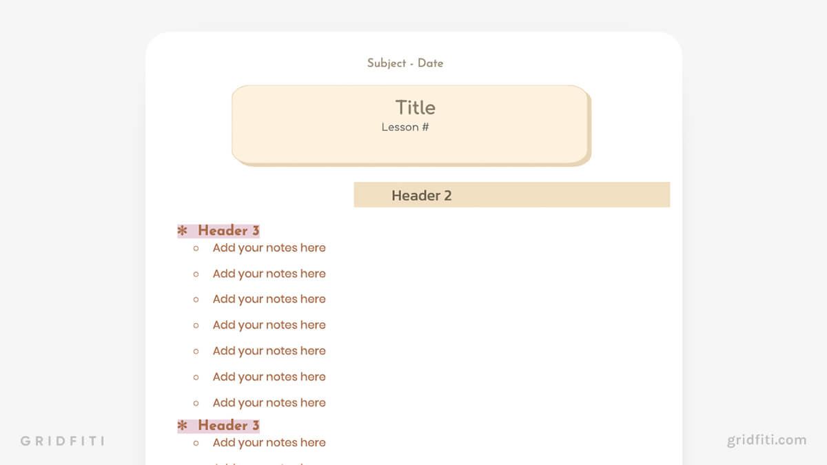 Aesthetic Google Docs Notes Templates