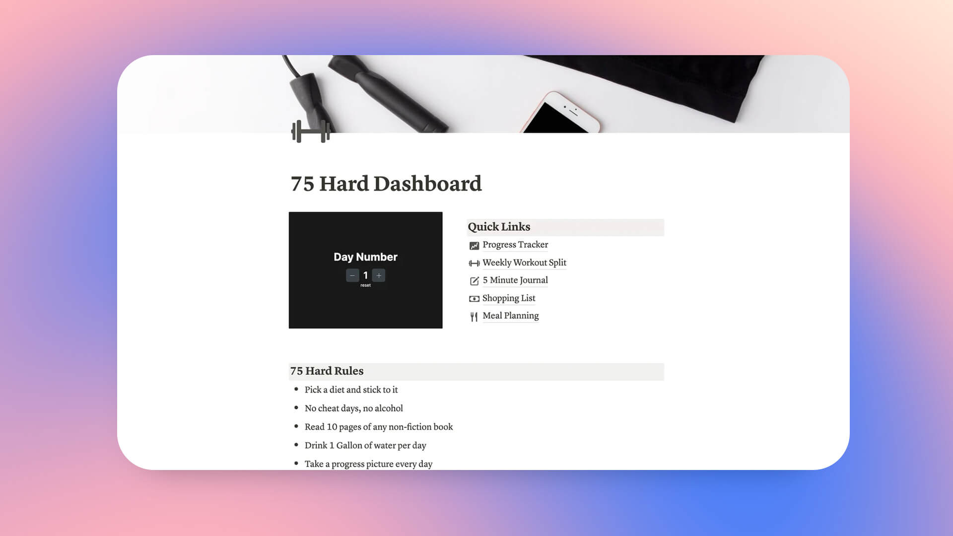 The 7 Best 75 Hard 75 Soft Notion Templates Gridfiti